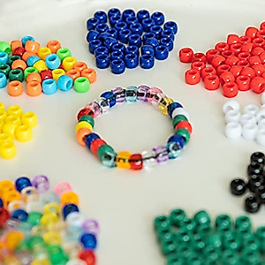 MAHITOI 1000-PC Opaque Blue Pony Beads Bag, Great Craft Projects for All Ages, Craft Projects of Bead Jewelry, Ornaments, Key Chains, Hair Beading, Round with Center Hole, 9mm Diameter, DIY Face Mask