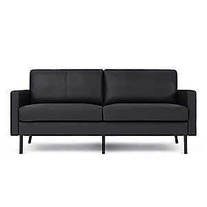 Z-hom 70" Top-Grain Leather Sofa, 2-Seat Upholstered Loveseat Sofa Modern Couch, Luxury Classic for Living Room Bedroom Apartment Office