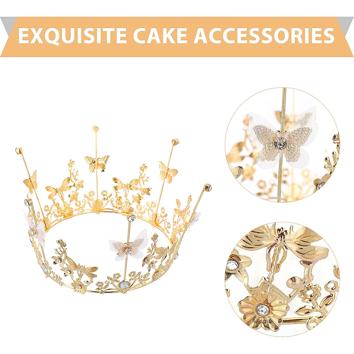 Toyvian 1pc Birthday Cake Decoration Female Birthday Accessory Crown Women Wedding Headdress Crafts for Wedding Party Children's Table Decoration Birthday Bridal Headdress