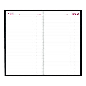 Brownline 2024 Traditional Daily Planner, Untimed Journal, 12 Months, January to December, Perfect Binding, 13.375" x 7.875", Black (C551.BLK-24)