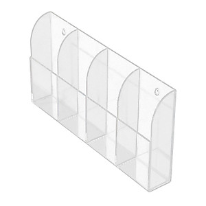 TV Remote Control Holder Wall Mount Acrylic Clear Media Organizer Storage Box Case Convenient Caddy Organizer with 4 Grids for Table Desk Bedside