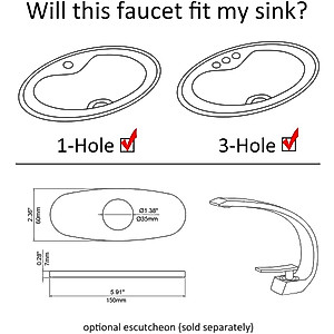 Homary Matte Black 1-Handle Sink Faucet for Bathroom with Pop Up Sink Drain Curved Spout Lavatory 1-Hole Deck Mount, Solid Brass