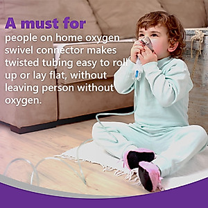 Oxygen Tubing Swivel Connector 10 Pack - Original Connector's 10 PCS Cannula Connectors, Oxygen tubing connectors Oxygen Hose connectors Avoid Tube Tangles Male to Male…