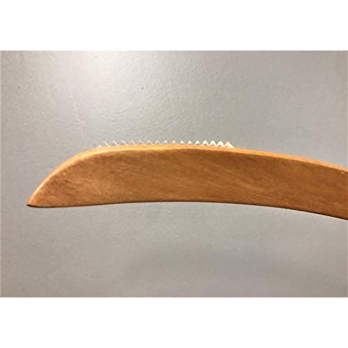 NAHANCO 40017HU Premium Retro-Style Wooden Shirt Hanger with Brushed Chrome Hook, Rounded Shoulders with Rubber Non-Slip Grippers, 16" Natural (Pack of 25)