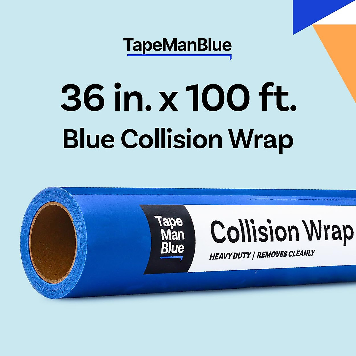Crash/Collision Wrap, 36 inch x 100 feet, Blue Collision Wrap for Damaged Vehicles & Car Windows, Self Adhesive Broken Window Cover for Cars, Clean Removal Automotive Wreck Film, Made in America