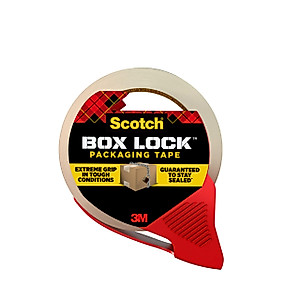 Scotch Box Lock Packaging Tape, 2 Rolls with 1 Refillable Dispenser, 1.88 in x 54.6 yd, Extreme Grip, Sticks Instantly to Any Box