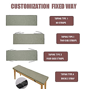 Custom Bench Cushion, Personalized Size Bench Pad with Non-Slip Bottom Bay Window Seat Cushion Indoor, Garden Patio Bench Cushions for Outdoor Furniture, Long Chair Seat Pad for Swing Porch(4" Thick)