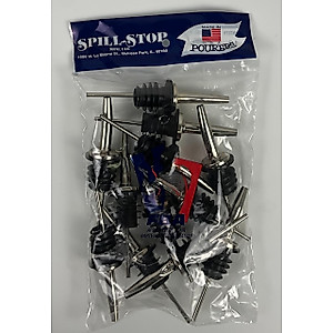 Spill Stop Chrome Tapered Pourer Dispenser Spouts with Poly-Kork, 12-Units, Black / Silver