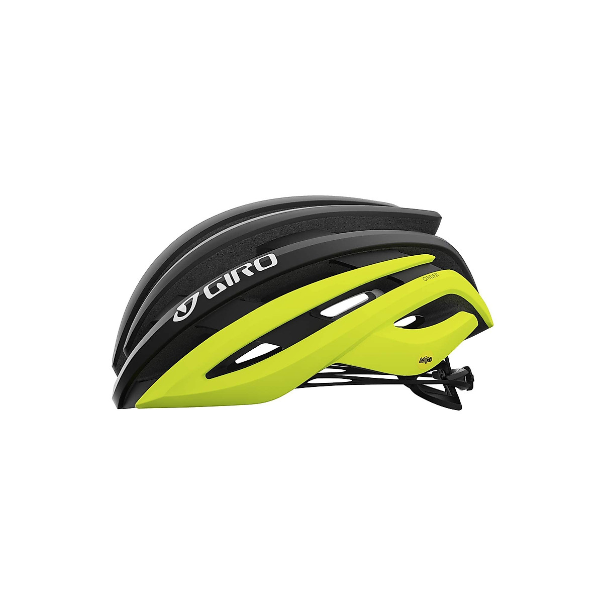 Giro Cinder MIPS Adult Road Cycling Helmet - Black Fade/Highlight Yellow (2022), Medium (55-59 cm)