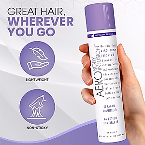 TRI Design Aero Body Infusion Spray-In Volumizer - Achieve Maximum Volume & Enhanced Texture, Weightless Formula for Root Lift & Fullness, Adds Body & Shine, Versatile Style for Hair- 10.5 oz