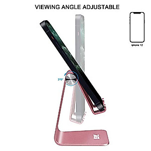 Adjustable Cell Phone Stand, LLSME Phone Holder, Cradle, Dock, Aluminum Desktop Stand Compatible with All Mobile Phone, iPhone, iPad Air/Mini - Rose Gold