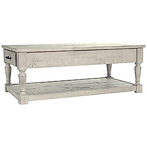 Signature Design by Ashley Shawnalore Rectangular Rustic Cocktail Table, Whitewash