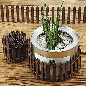 Chinco 4 Pieces 35 Inch Miniature Garden Ornament Fence Wood Picket Fence for Dollhouse Home Garden Plant Pot DIY Diorama Project (Brown)