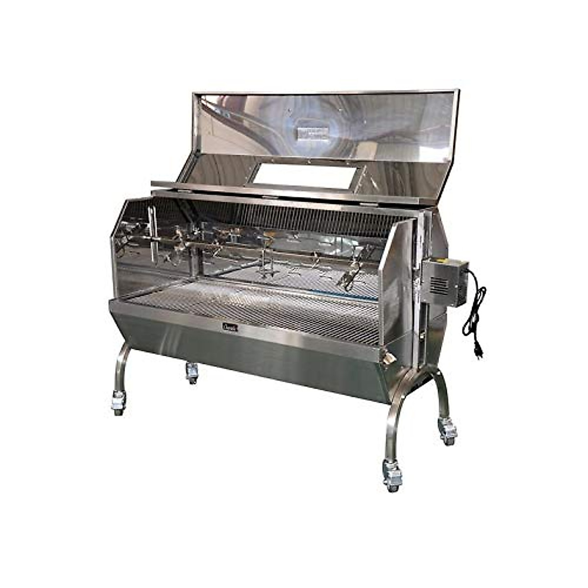 Charotis Charcoal Spit Roaster, 50W Motor, 100% Stainless Steel BBQ rotisserie for Whole Pig, Lamb, Goat - Model SSH1 -DX