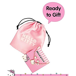 Hello Kitty Sanrio Girls Jewelry Set - Flash Plated 18+3 Necklace and Stud Earrings Officially Licensed