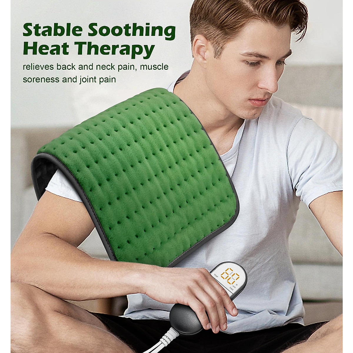 VALGELUIK Heating pad for Back Pain Relief, Heating Pads for Neck, Shoulder, Fathers Mothers Day Gifts for Women, Men, Dad, Mom, Auto-Off,Machine Washable, Moist Dry Heat Options, Extra Large 12"x24"