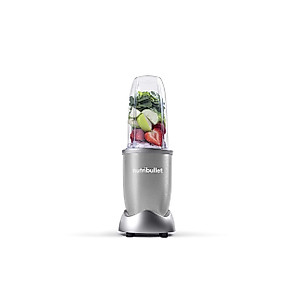 NutriBullet NB9-1301S Pro 13 Pcs Silver, 900W & 18 Ounce Short Cup with Standard Lip Ring, Clear/Gray (NBM-U0269)