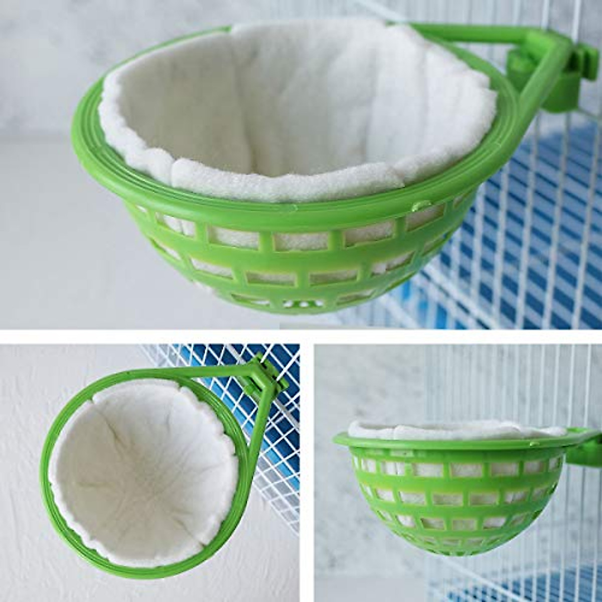FOIBURELY 3 Sets Canary Nest Bird Nest Plastic Hatching Nest Finch Parrot Canary Nest with Nesting Pads