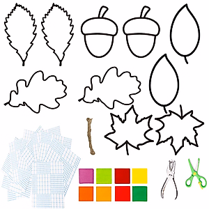 EXQUISS 10 Pieces Fall Leaf Suncatcher Craft Tissue Paper Suncatchers Autumn Decorations DIY Window Art Autumn Sun Catchers for Kids Silhouette Window Decorations Classroom Activity Thanksgiving Art