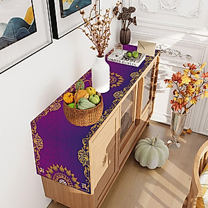 Jiudungs Linen Diwali Table Runner 72 Inches Long Diwali Table Cloth Diwali Table Decorations Diwali Decor Indian Diwali Decorations and Supplies for Home