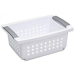 Sterilite Small Stacking Baskets, Bins, Crates, White