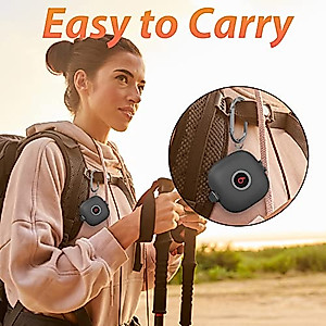 [Upgrade Lock] Case for Beats Fit Pro 2021 Earbuds Armor Shockproof Protective with Anti-Lost Lanyard Keychain (Black)