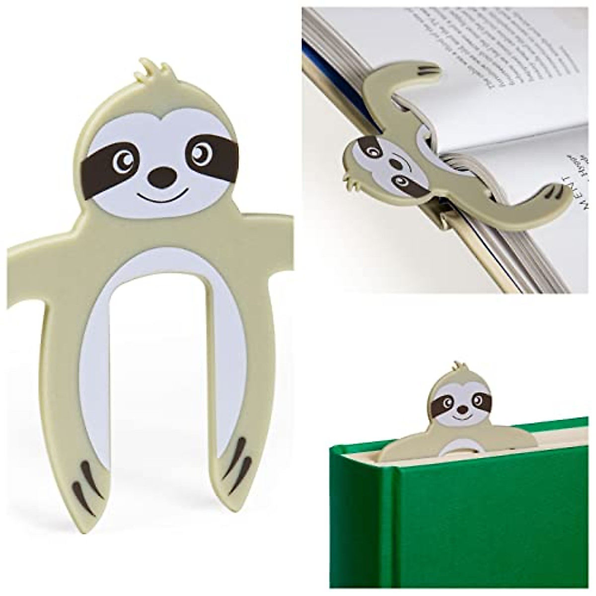 Page Pals Bookmark Bookholder | Page Holder | Music Holder Clip | Music Paper Holder | Magazine, Cookbook | Reading in Bed at Home | Office, Desk, Kitchen Use | Novelty Reading Gift Idea (Sloth)