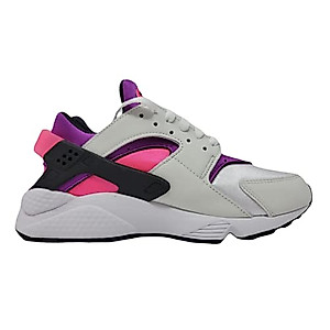 Nike Women's Air Huarache Run Print Running Shoes, White/Black-Hyper Pink, 6 M US