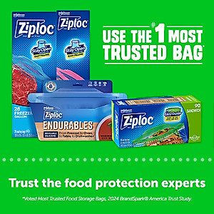 Ziploc Sandwich and Snack Bags with EasyGuide Texture, Plastic Storage Bags with Grip 'n Seal Technology, 280 Bags Total