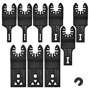 ACTOMASTER HCS Plunge Flush Cutting Blade Set for Oscillating Tool Multitool, Pack of 9