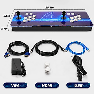 Uiexer 9800 Games in 1 3D Pandora's Box 30S, Arcade Game Console Retro Game Machine Support PC/Projector/TV, 1280 x 720 Full HD, Search/Hide/Save/Load/Pause Games, 4 Players Online Game