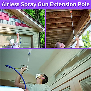 Spray freely 5-Piece Set of Extension Poles,Airless Spray Gun Tip Extensions,Airless Paint Sprayer Gun Tip Extension Pole,for Airless Paint Gun Wand (8in 12in 20in 30in 40in)