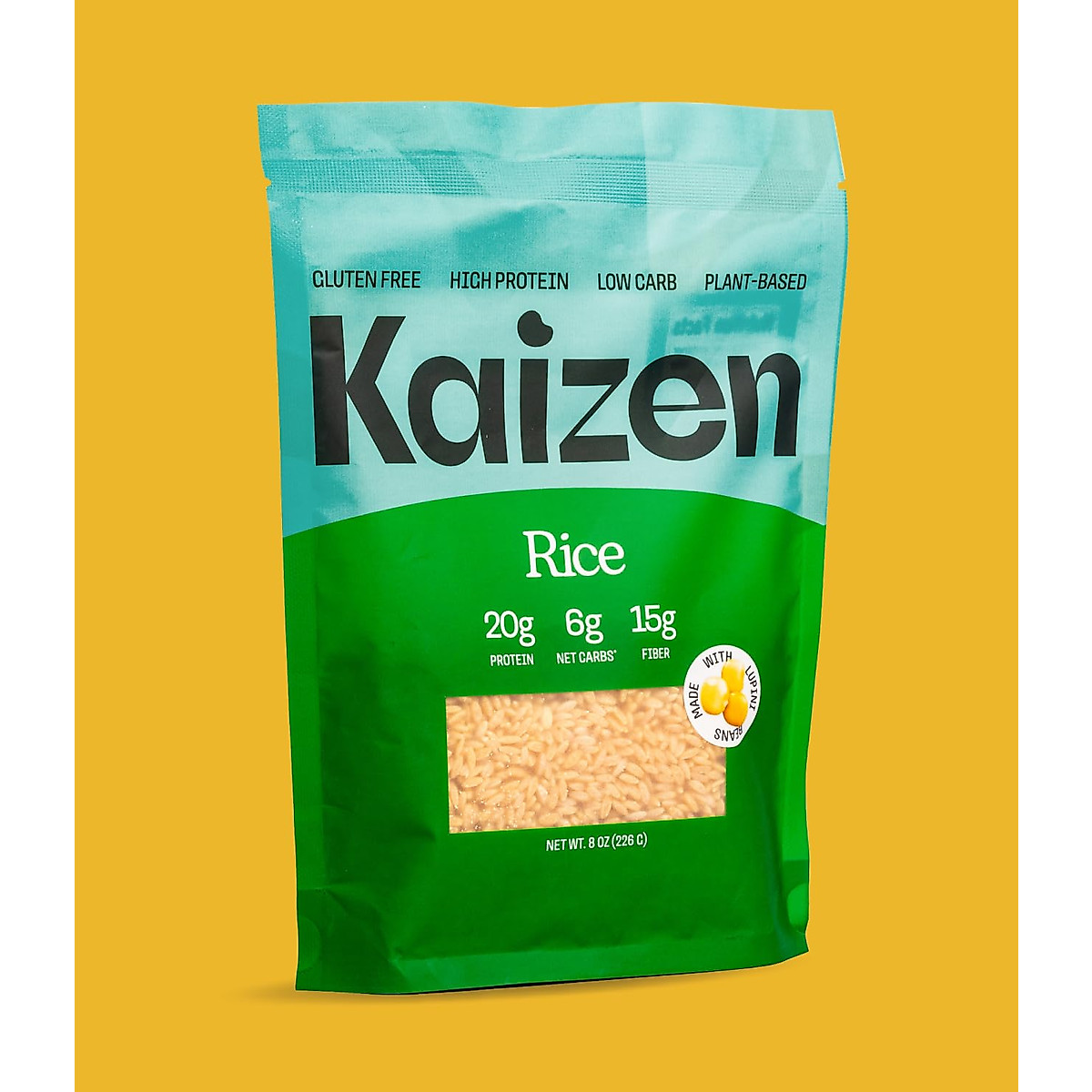 Kaizen Low Carb Keto Rice - Gluten-Free, High Protein (20g), Keto Friendly, Plant Based, Made with High Fiber Lupin Flour - 8 ounces (Pack of 3)
