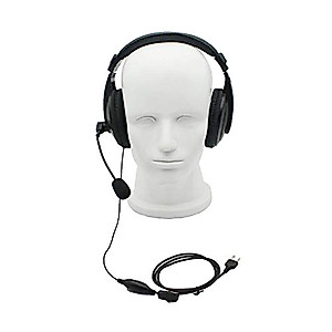 GoodQbuy Two Way Radio Overhead Headsets Headphones with Boom Mic is Compatible with Midland GMRS FRS GXT LXT GXT1000VP4 GXT1050VP4 LXT500VP3 LXT600VP3 LXT118 LXT380 2-pin
