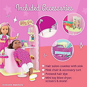 Glitter Girls – Hair Salon Playset – Hair Dryer, Styling Clips & Rolling Cart – 14-inch Doll Accessories for Kids Ages 3 and Up – Children’s Toys
