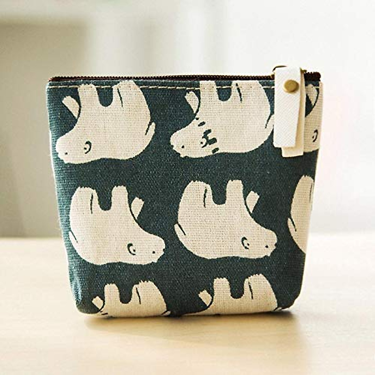 Bonwete 5 PCS Pencil Bag Pen Case Flower Floral Canvas Pencil Pen Case Multi-functional Cosmetic Makeup Bag Set Coin Purse