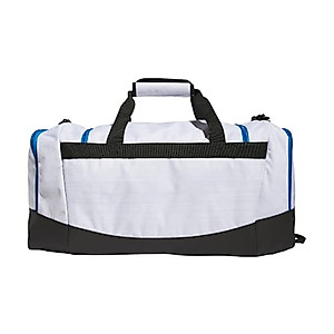 adidas Unisex Adult Defender 4 Medium Duffel Bag, Two Tone White-Clear Onix/Bright Royal Blue/Black, One Size