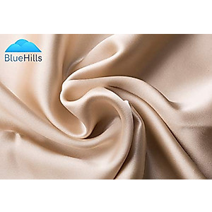 BlueHills Luxury Silk Pillowcase Gift Set - 100% Pure Mulberry Natural Soft Both Sides Silk Pillowcase 2 Pack for Hair and Skin & 1 Pure Silk Eye Mask Gift Box 3 Piece Set Light Bronze King Size K015