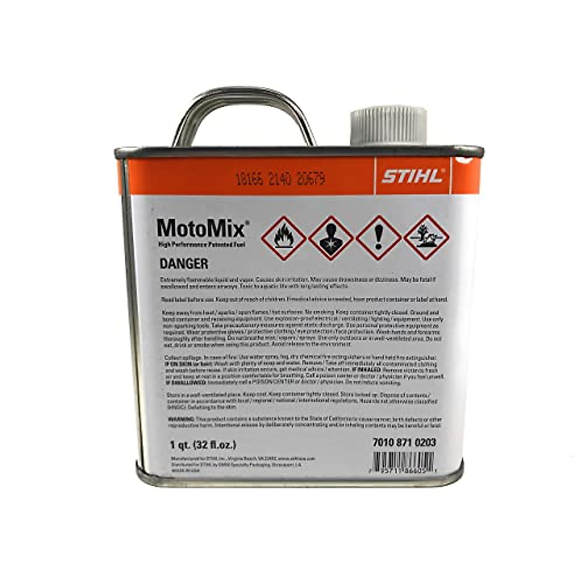 Stihl 7010 871 0203 Motomix 50:1 2 Cycle PreMix Fuel, Pack Of 4