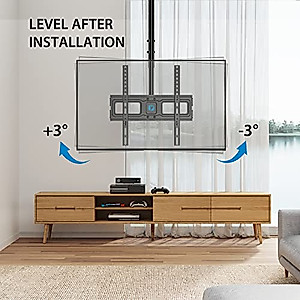 Pipishell Ceiling TV Mount for Most 26-55 Inch LCD LED OLED QLED 4K TVs, Hanging TV Monitor Ceiling Mount Bracket Height Adjustable Tilt Swivel Holds up to 60lbs Max VESA 400X400mm