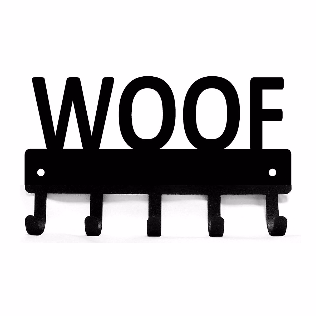 The Metal Peddler WOOF Key Rack Hanger & Dog Leash Holder- 9 inch Wide - Made in USA