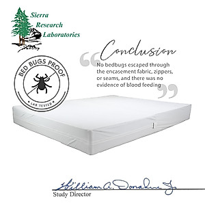 Degrees of Comfort Mattress Encasement Full Size | Waterproof Bed Bug Proof Cover Premium Zippered Six-Sided Protector 9-12 Inch Deep 3M Scotchgard