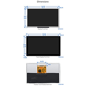 7inch 1024x600 IPS Integrated Display Supports Raspberry Pi 4B/3B+/3B/2B/B+/A+/Zero/Zero W/WH/Zero 2W and Jetson Nano and Windows PC with Acce Cables (No Touch) @XYGStudy (70H-1024600-IPS-B)