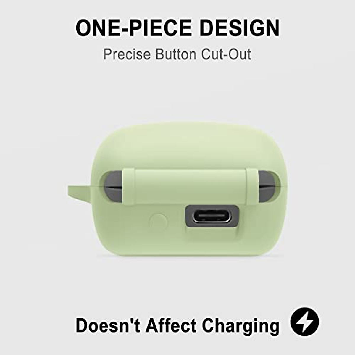 Geiomoo Silicone Case Compatible with Sony LinkBuds WF-L900, Protective Cover with Carabiner (Luminous Green)