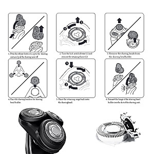 SH50/52 Replacement Heads for Philips Norelco Series 5000,Electric Shavers, Compatible with S5000,S5100,S5500 Series,3 Pack