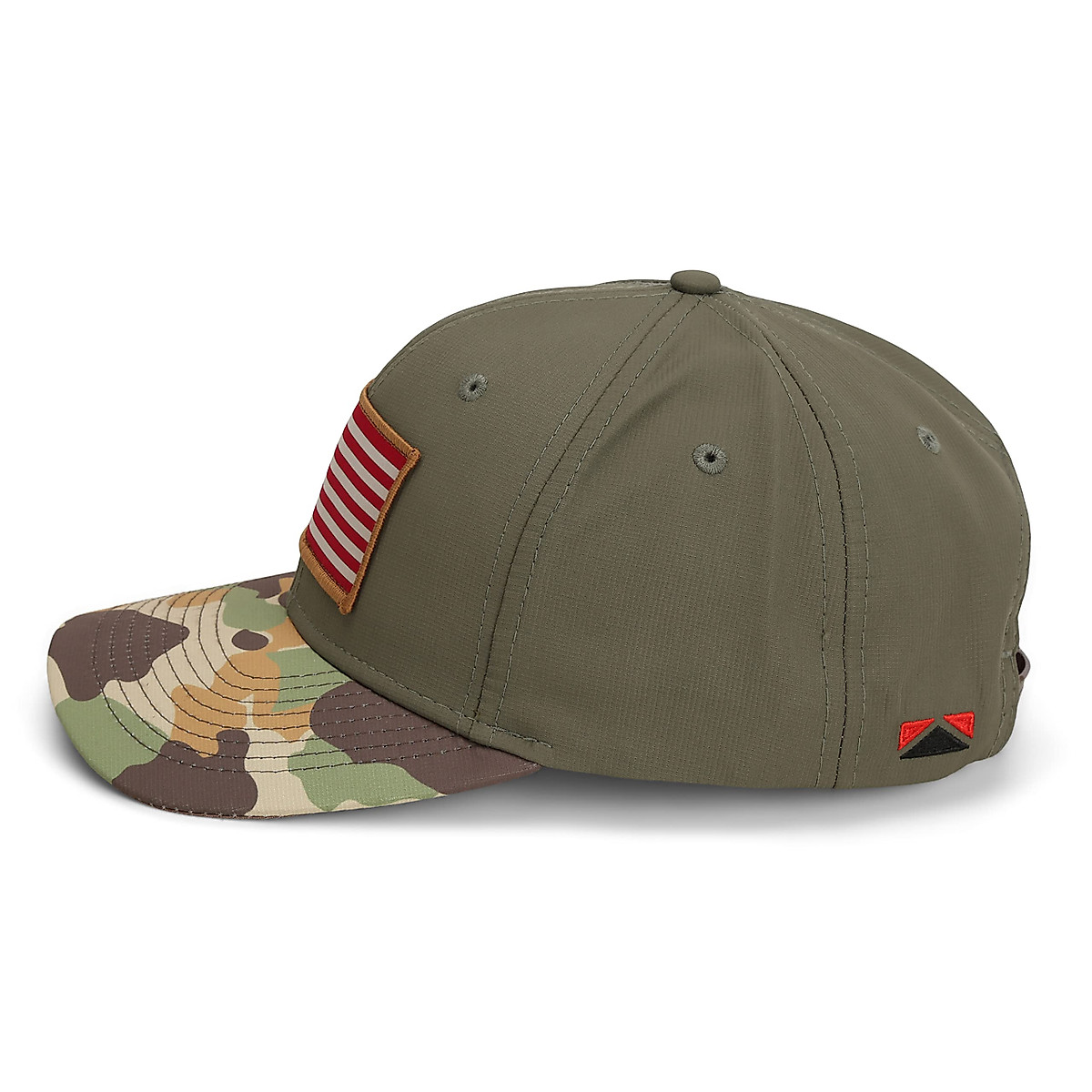 Paramount Outdoors American Flag Performance Ripstop American Fit US Patriotic Cap Fits Head Sizes MD - XX (Olive Throwback)