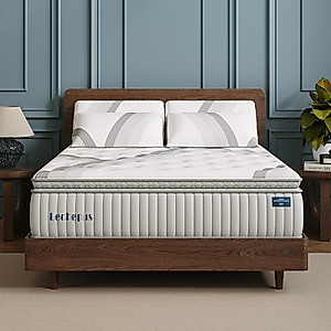 Lechepus Queen Mattress, 12Inch Gel Memory Foam Hybrid Mattress with 7-Zone Individual Pocket Springs Mattress, Queen Size Medium Feel Mattress Bed in Box, Cooler Sleep & Pressure Relief