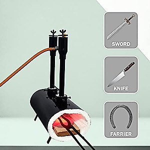 Simond Store Portable Propane Gas Forge Double Burner Knife and Tool Making Blacksmith Farrier Forge