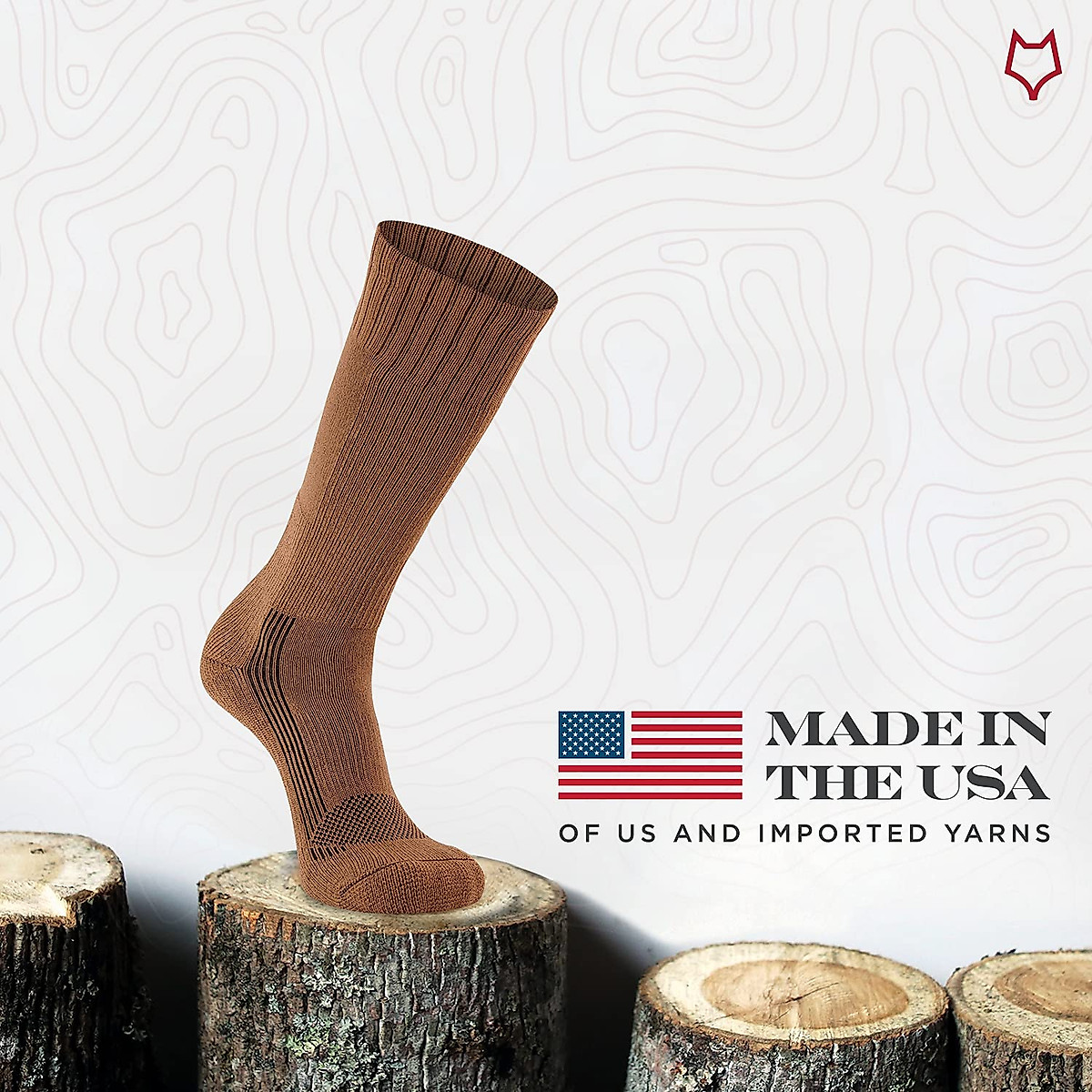 FoxRiver Mens Lightweight Military Mid-calf Socks Tactical Boot Lt Wt 6070, Coyote Brown, Large US