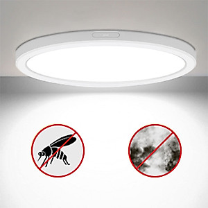 NOVELUX 7 inch Flush Mount LED Ceiling Light Fixtures Dimmable, Ultra Slim Round Led Ceiling Light Indoor & Outdoor for Kitchen, Bathroom, Hallway, Bedroom, Toilet, Basement White 3 Pack